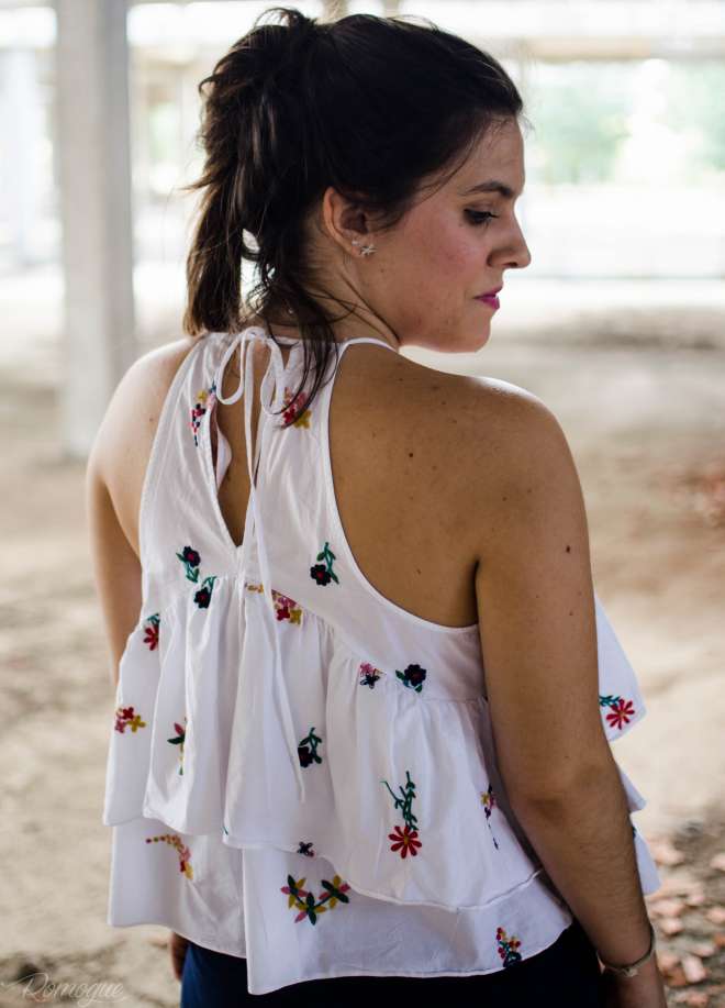 Top de flores blanco zara – Pink Lovely